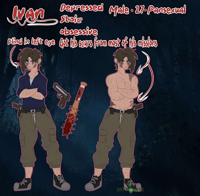 Draw a full detailed ref sheet for your oc by Gizmoarts_ | Fiverr