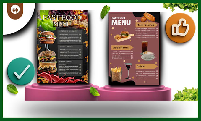 Create food menu design and digital restaurant flyer by Lpworkart | Fiverr