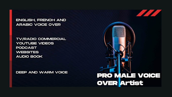 Provide versatile voice over for tv, radio, and commercial by Freelancus | Fiverr