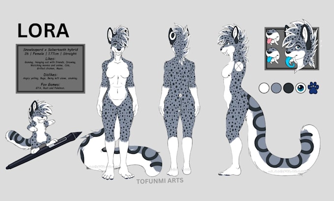 Create custom furry reference sheet, fursona refsheet, reference sheet character by Shile_2darts ...