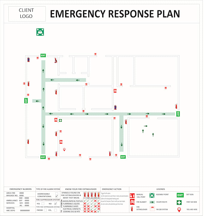 Design emergency evacuation plan,exit plan, maps by Manzoorh | Fiverr