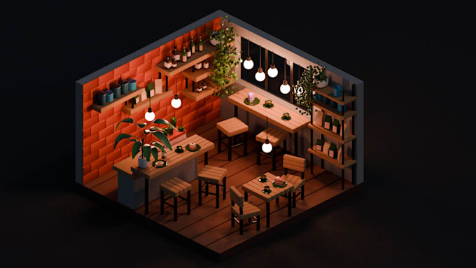 Create 3d low poly scene for your needs by Magda_olk | Fiverr