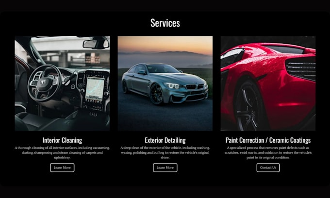 Car detailing, auto detailing website design car wash website, design ...
