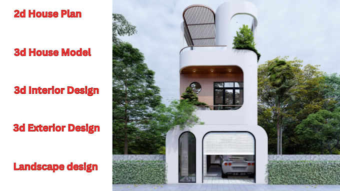 3d house modeling, elevation, interior design, exterior, realistic rendering by Nehe_designs ...