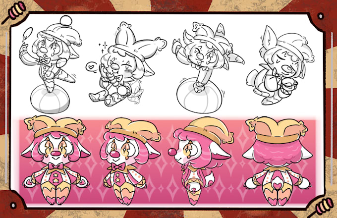 Do chibi character reference sheet by Clownfred | Fiverr