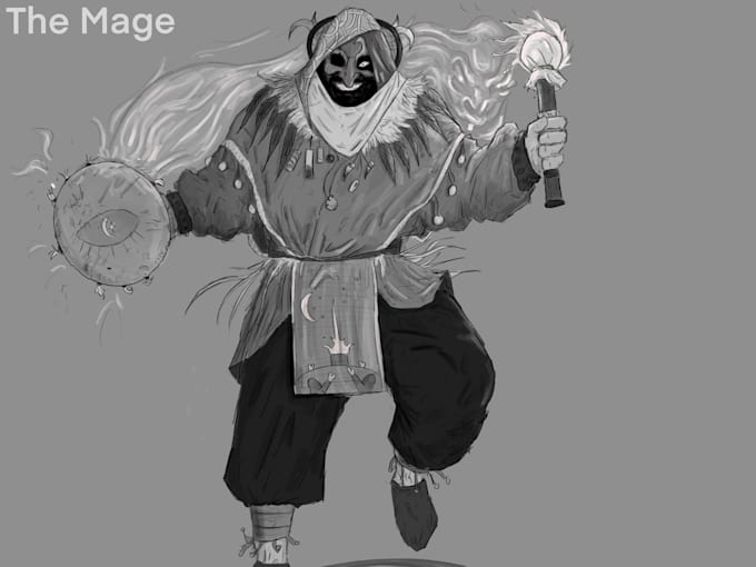 Create custom greyscale character art for you of any genre by Powerbomb ...