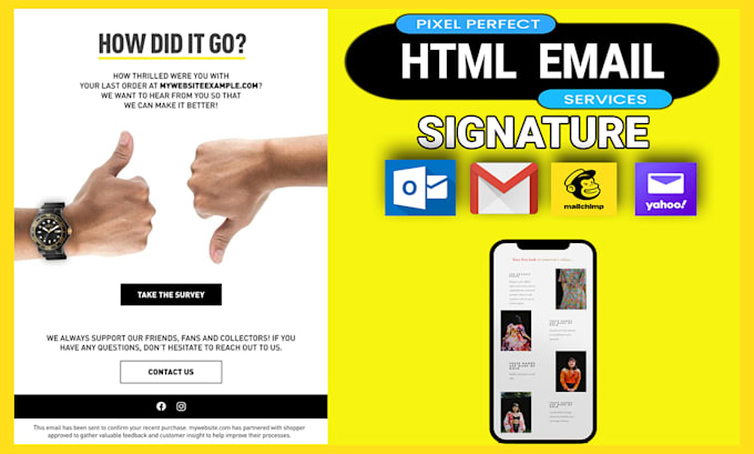 Create html clickable email signature by Fhfirozwd | Fiverr