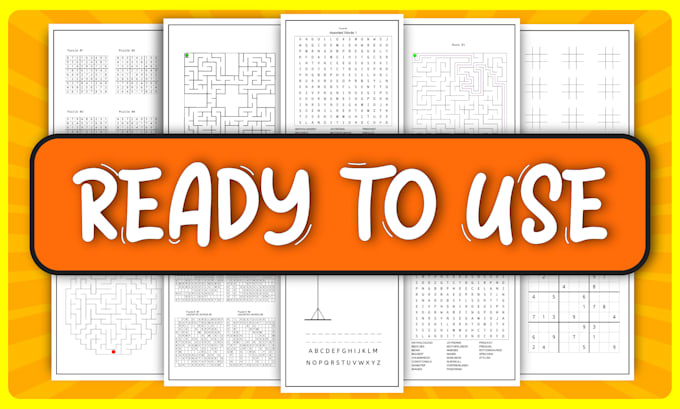 Deliver maze, sudoku, word search activity puzzle pages for adults and ...