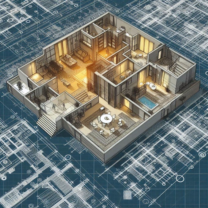 Draw professional autocad 2d floor plan design by Vertanold | Fiverr