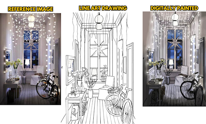 Do professional line art illustration and sketch drawing by ...