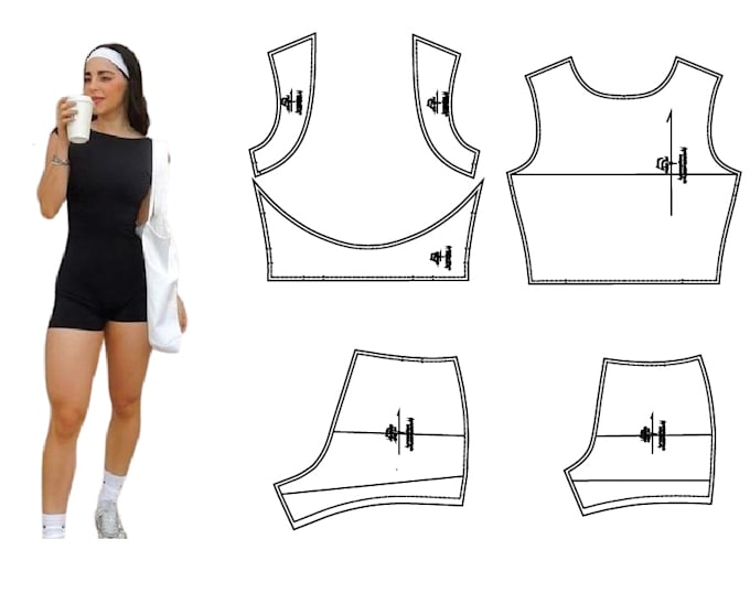 Do fashion design flat sketch 2d 3d sewing pattern and logo by ...