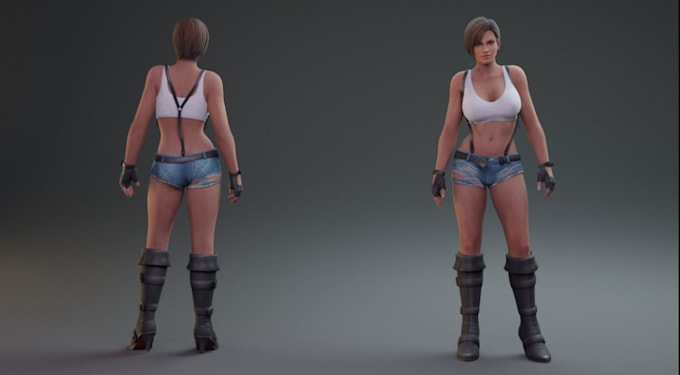 3d game model, clean topology character, uv mapping, nsfw art, ue4 to ue5, asset by Amra ...