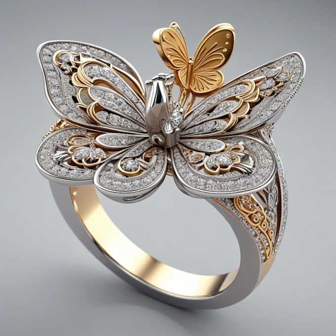 Do 3d cad matrix jewelry rings, earrings and necklace for realistic ...