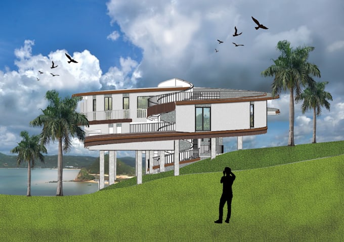Do render 2d architectural plans, elevations, sections in photoshop by ...