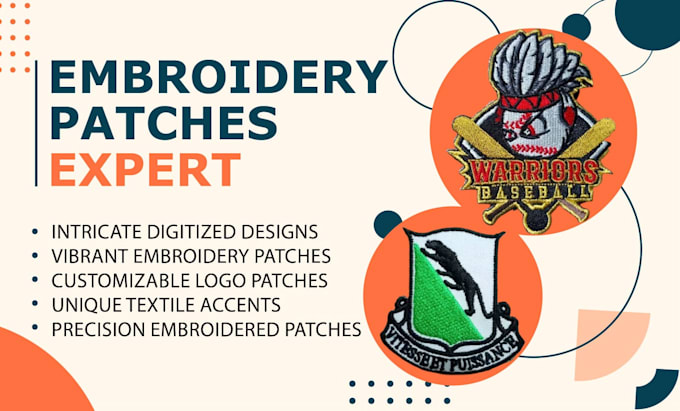 Make custom patches hq machine embroidery, logo digitization expert ...