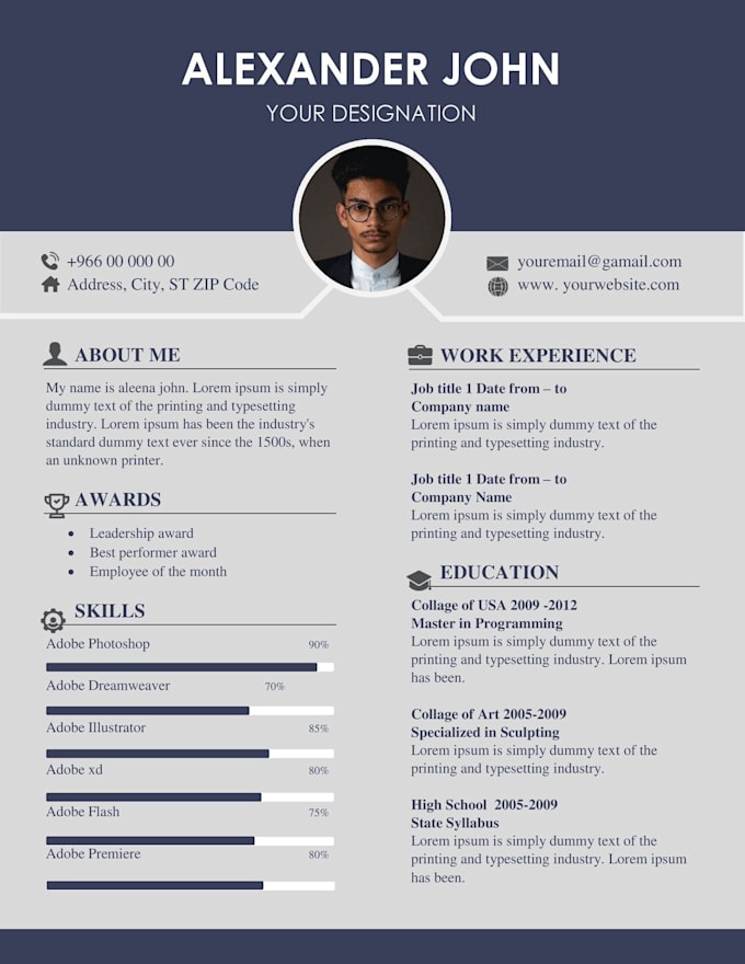 Design the best and creative resume or cv for your job by Dinanideyy ...