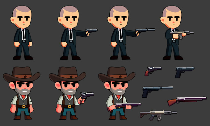 Create simple 2d game characters for your game by Darthvader66 | Fiverr