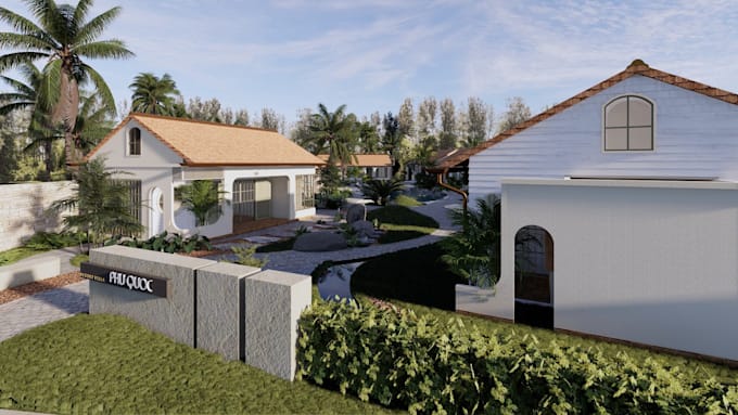 Design resort layout, master plan, concept, landscape rendering, map ...