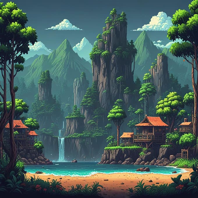 Make eye catching pixel art game backgrounds and animations with scenes ...