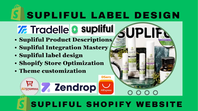 Do supliful label design, supliful shopify dropshipping store design ...