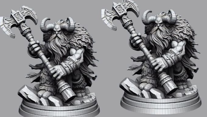 Draw 3d character model 3d miniature figurine for 3d printing with stl ...