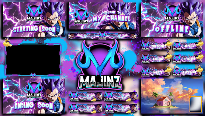 Design twitch overlay, twitch logo, kick, animated stream overlay ...
