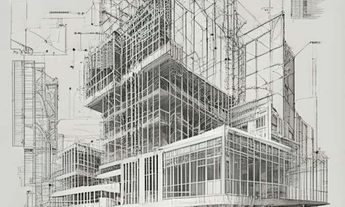Draw 2d construction architectural structural designs for commercial ...