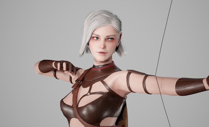 Design 2d art in 3d, human elf model, nsfw rig, ue4, ue5 modular game character by Ollafendi ...