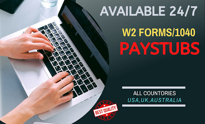Create adp paystub, check stub, pay stubs, w2, 1099 by Fasialmeer34 ...