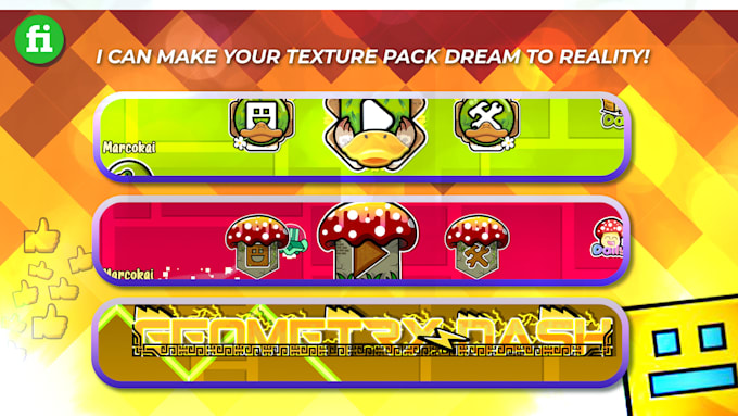 Design a texture pack for geometry dash by Lean_bl | Fiverr