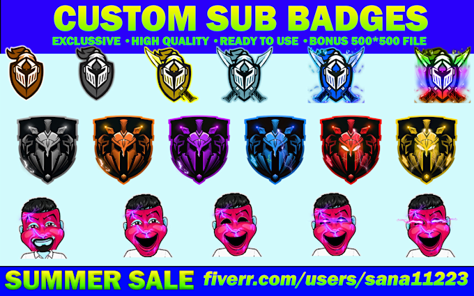Bit badges, twitch sub badges, subscriber badges for twitch and discord ...