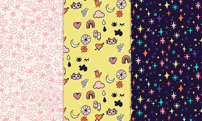 Design a cute, on trend seamless pattern by Birdyww | Fiverr