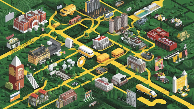 Create vector map, city map, site map, event map in illustration by ...