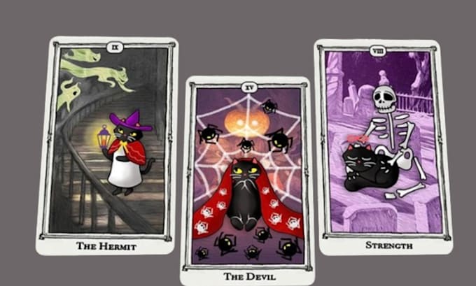 Illustrate tarrot, tcg, ttrpg, oracle card game characters, frame and ...