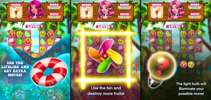 Custom mobile game ui design unique interface elements by Onatta_attano ...