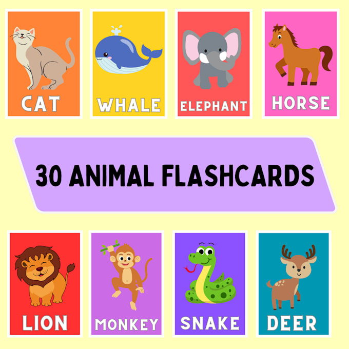 Design flashcards for kids by Digitalmira2024 | Fiverr