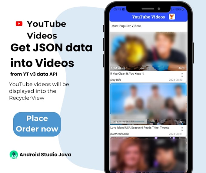 Build an app that displays youtube videos by Uhone_mknd | Fiverr