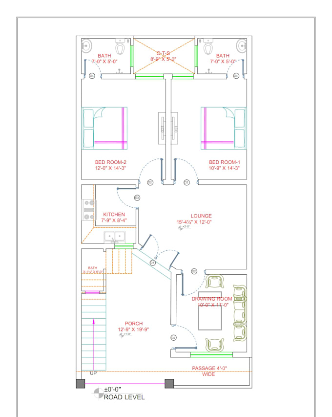 Design 2d layout plan for residential or commercial building by ...