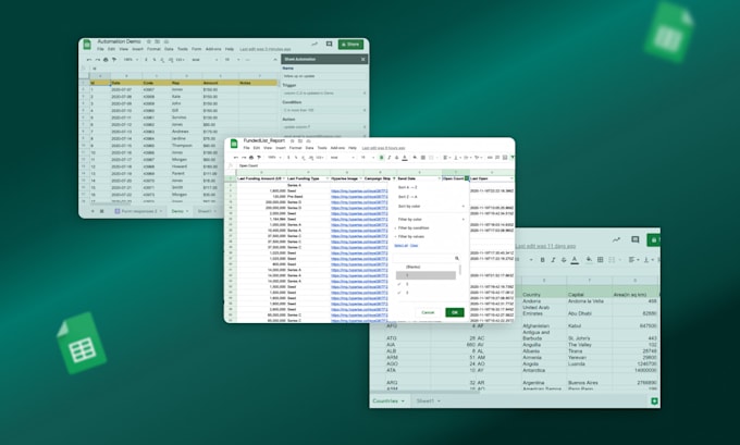 Automate google sheets with formulas and scripts by Pixelomega25 | Fiverr