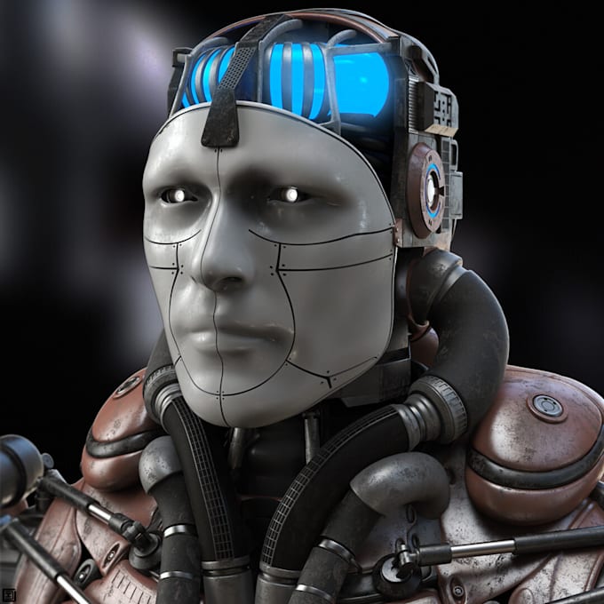 3d cgi humanoid character, sci fi mech, cyberpunk, robotic for 3d ...