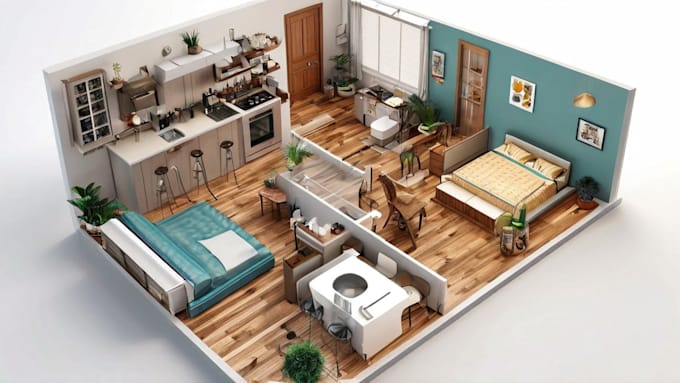 Create 2d to 3d floor plan, render and visualization within 24 hours by ...