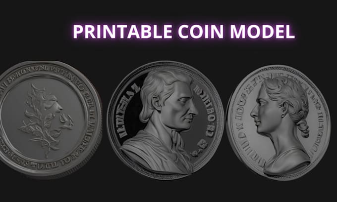 Sculpt custom 3d printable coin model 3d bas relief medallion crypto ...