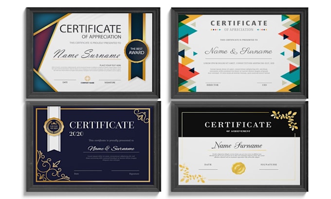 Design professional custom certificate, diploma, award, with editable ...