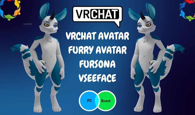 Create custom vrchat avatar, furry fursona, nsfw, 3d vtuber, vrc character model by Henry_chat ...