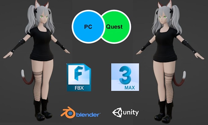 Do a custom vrchat avatar furry avatar vrm models for vrchat by Debbyvr | Fiverr