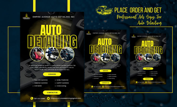 Design auto detailing facebook ads copy car dealership flyers banner ...