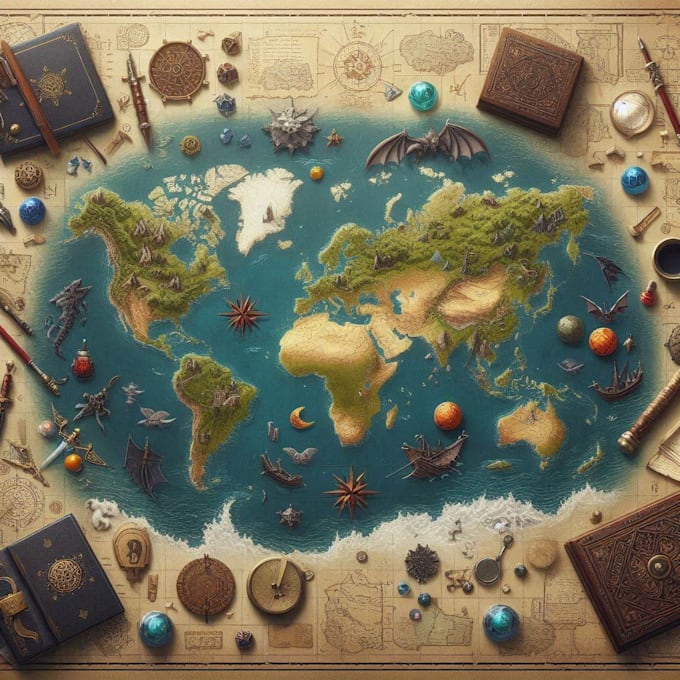 Crea la tua mappa fantasy, mappa del mondo, mappa di battaglia per dnd ecc.