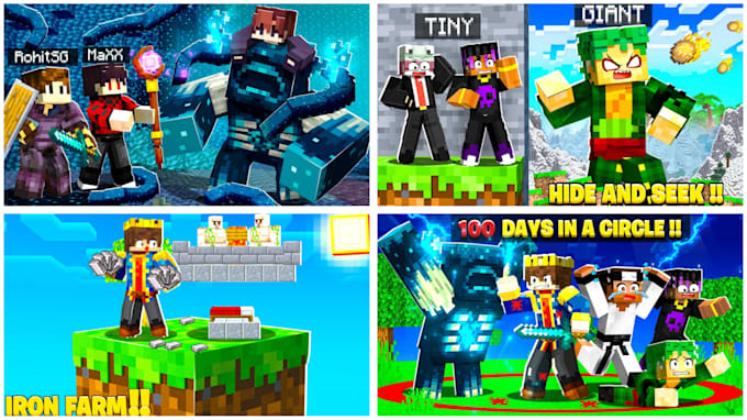 Create detailed professional minecraft thumbnails by Jhedupixlesdd | Fiverr
