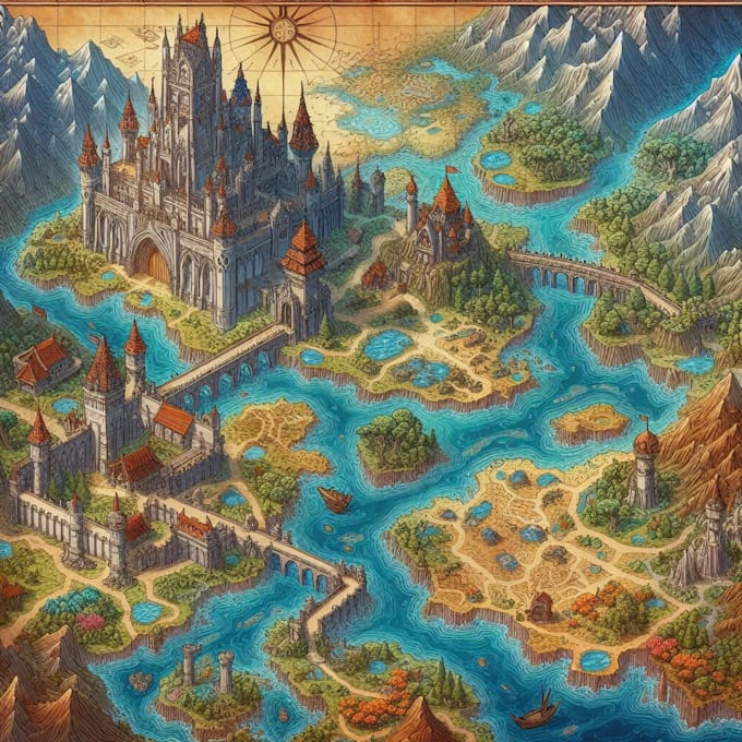 Make artistic fantasy map, sci fi map for you by Tortoiviga | Fiverr