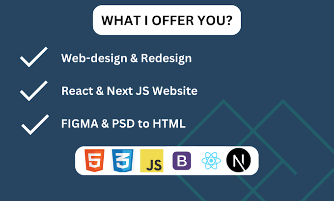 Be Your Front End Web Developer In Html Css Bootstrap React Js Next Js
